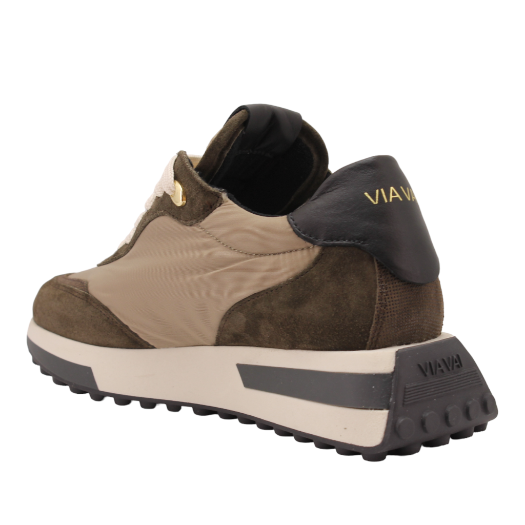 VIA VAI sneaker Posy Flare Skyros Muschio 61035 61035-01-500 Bruin